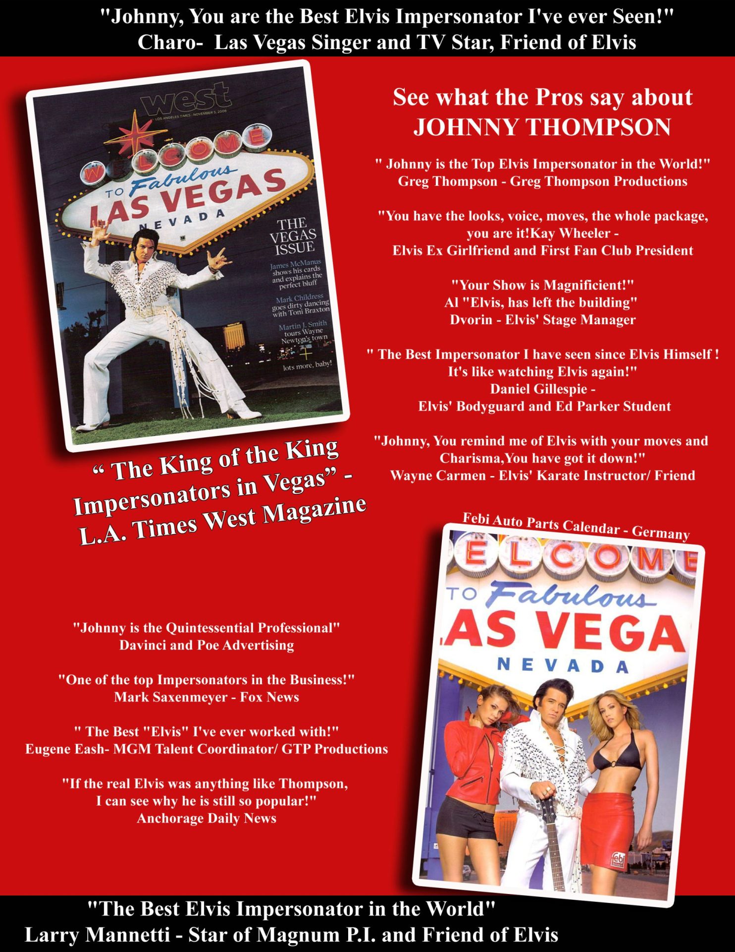 The King in Concert - Elvis Tribute Artist Johnny Thompson